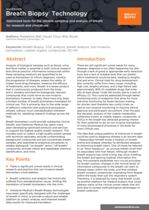 Breath Biopsy Products for breath collection & analysis