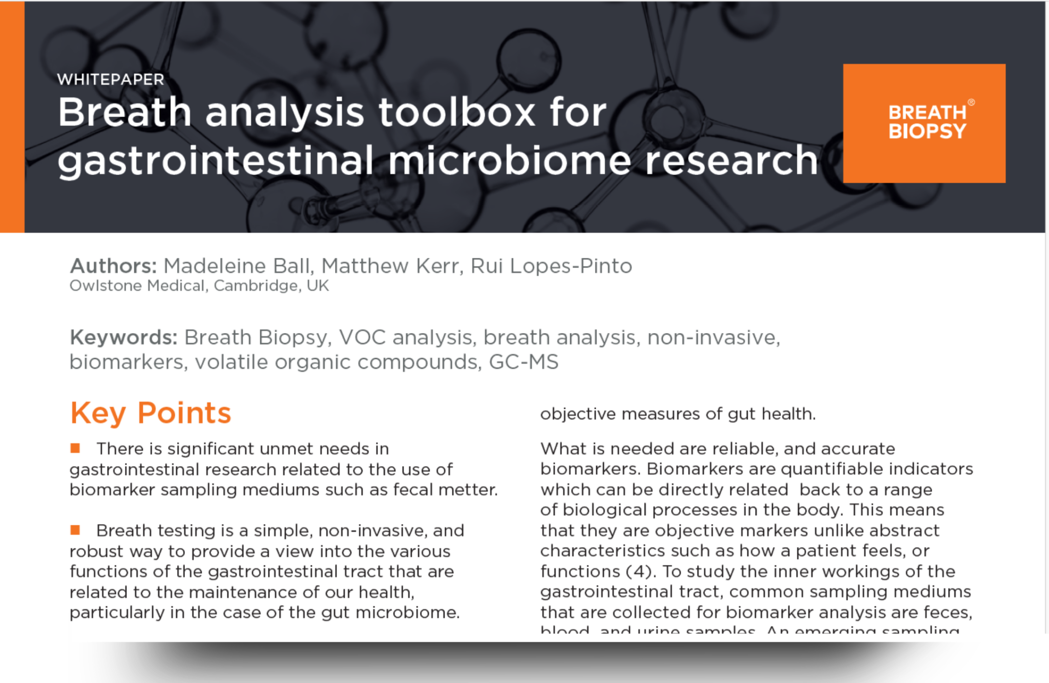 Breath analysis toolbox for gastrointestinal microbiome research